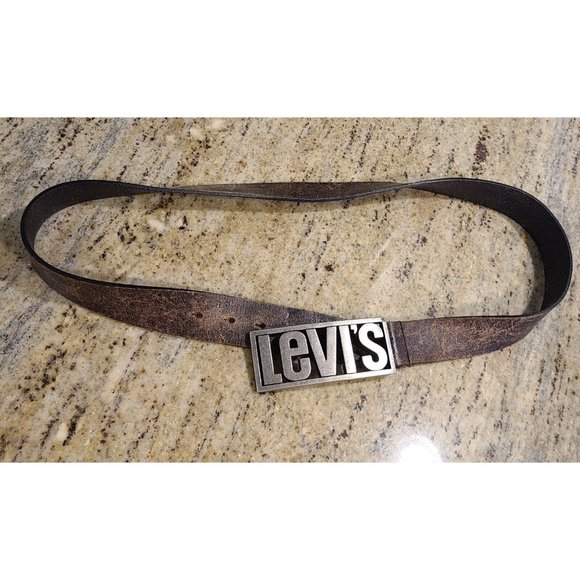 Levi's | Accessories | Vintage Silver Tone Levis Belt Buckle Spellout ...